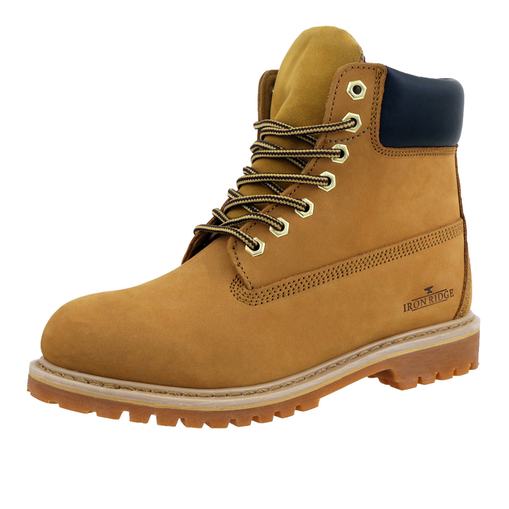 721 Men's Leather Work Boots Tan Rubber sole Lightweight In Bulk Iron ...